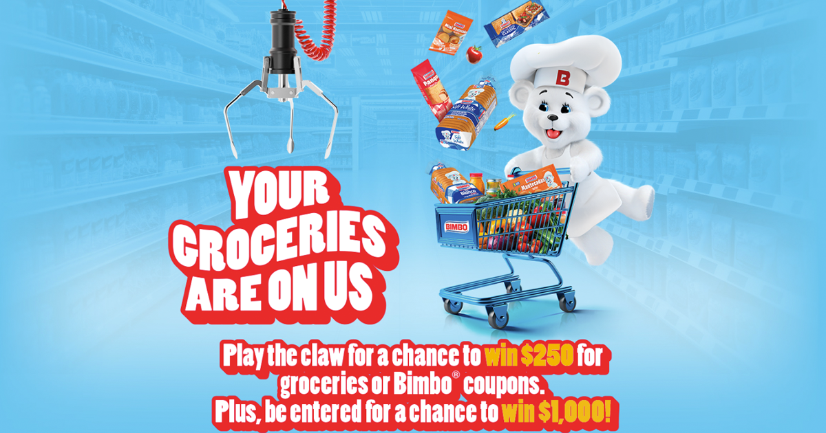 Bimbo Your Groceries On Us Sweepstakes & Instant Win Game! 576 WINNERS! - The Freebie Guy®
