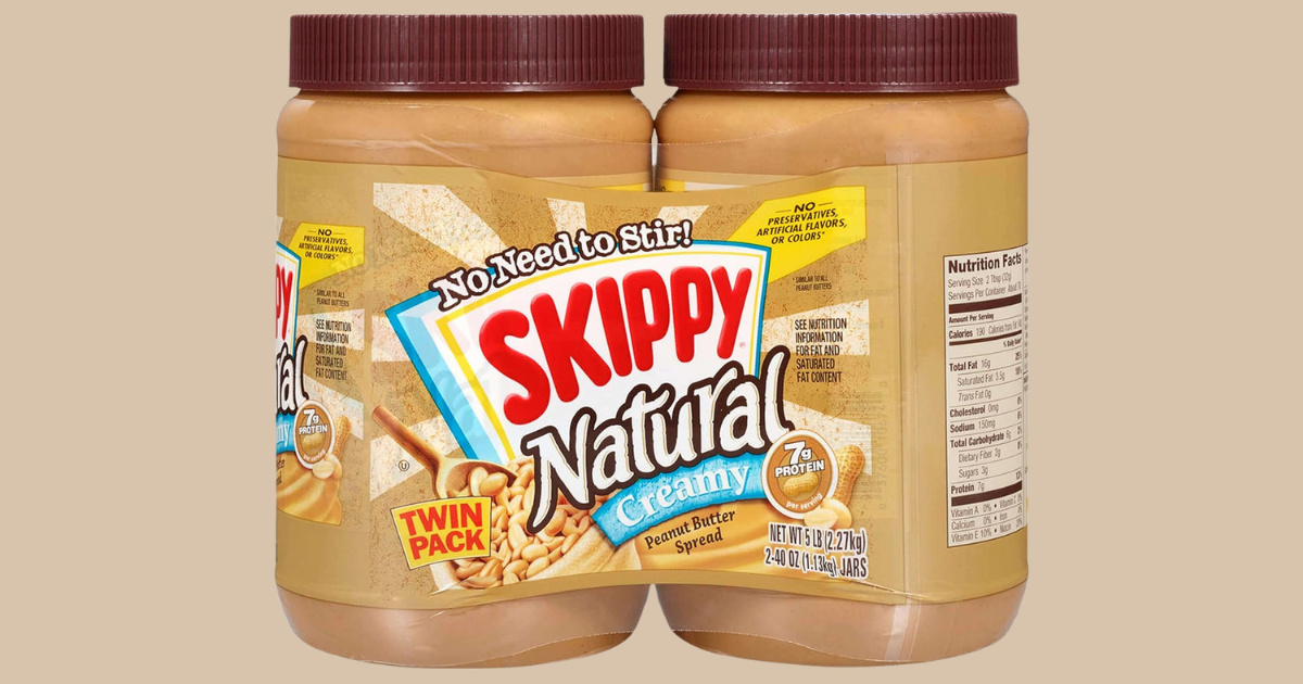 SKIPPY Natural Creamy Peanut Butter Spread Twin Pack Only $8.xx on ...