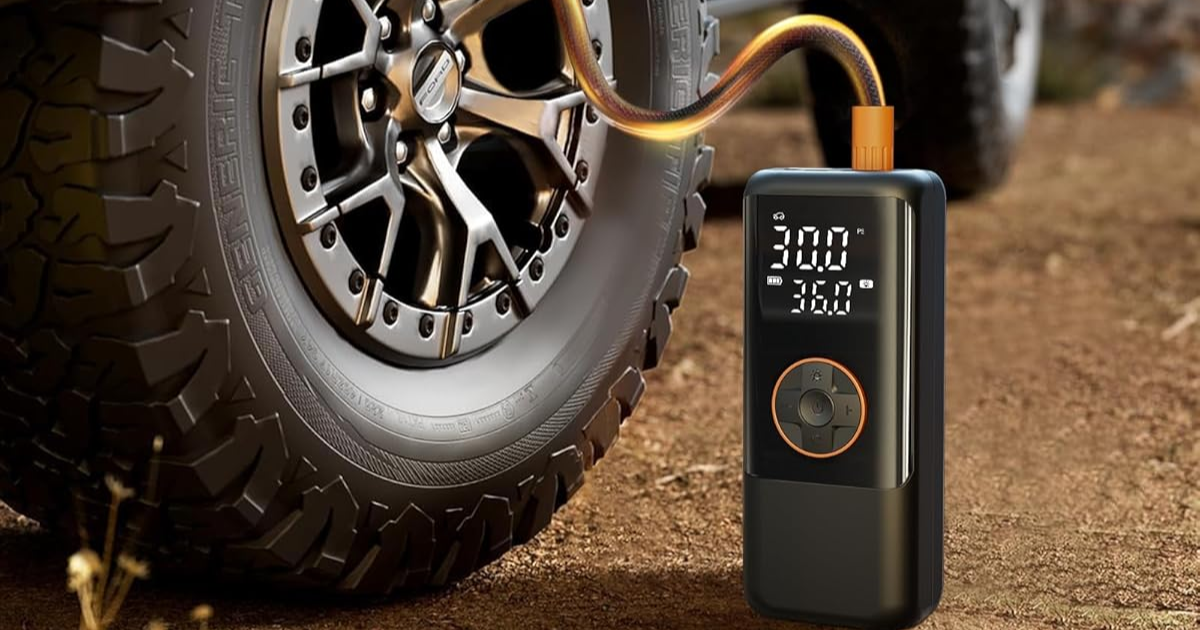Portable Tire Inflator Only $23 on Amazon (Reg. $40) - The Freebie Guy® ️️️
