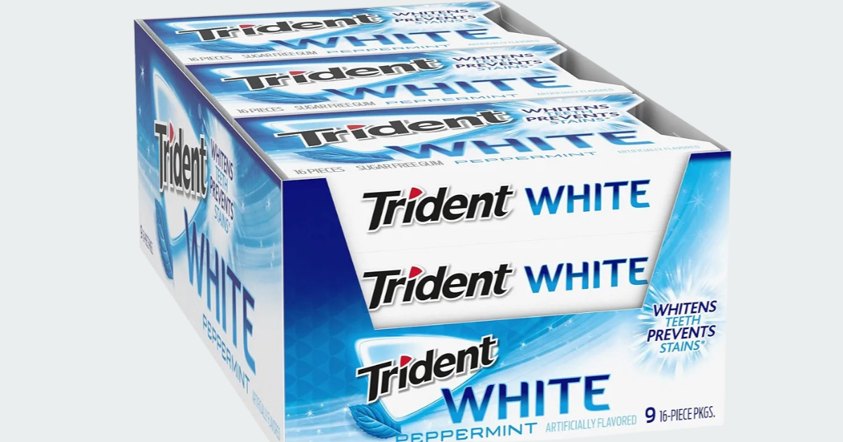 Trident White Peppermint Sugar Free Gum 9-Pack as low as $7.xx on ...