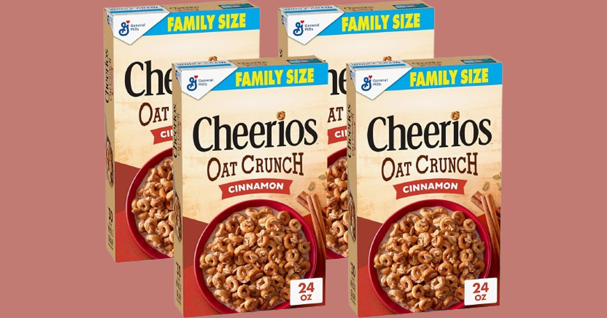 Cheerios Oat Crunch Cinnamon Oat Breakfast Cereal 4 Pack Only $11.xx on ...