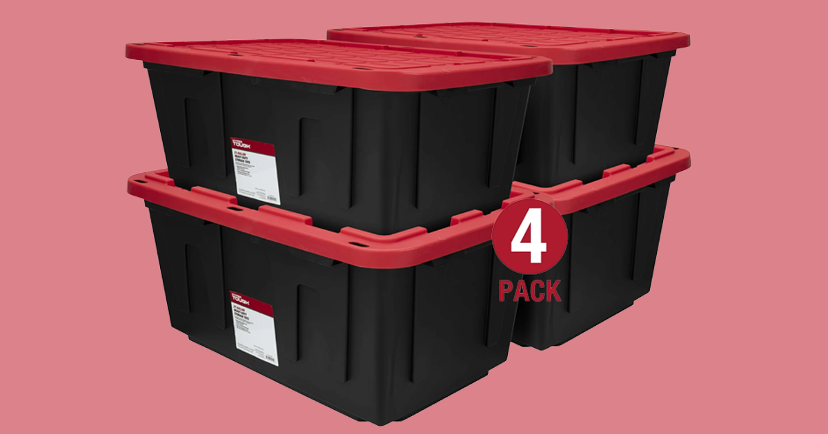 Hyper Tough Large Storage Bin 4 Pack Only $36.87 Shipped (Reg. $65 ...