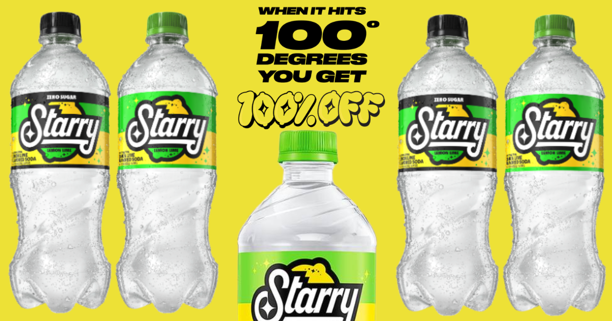 Free 20 oz Starry or Starry Zero Sugar If It Hits 100°! (Mobile Device ...