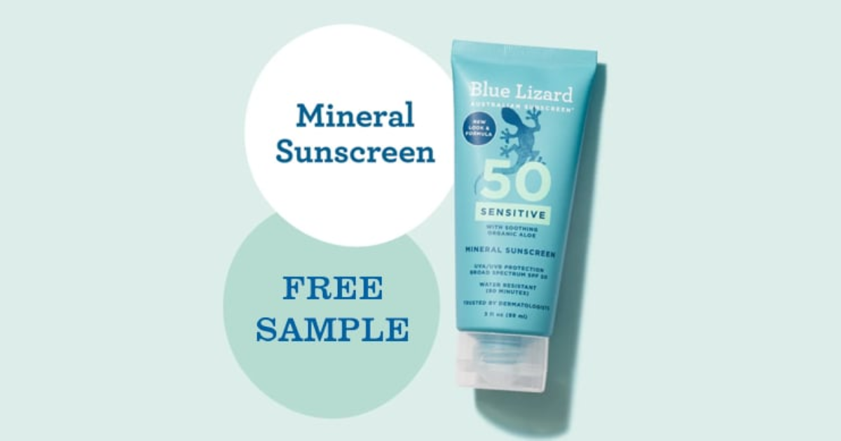FREE Blue Lizard Sensitive Mineral SPF 50 Sunscreen Lotion Sample - The ...