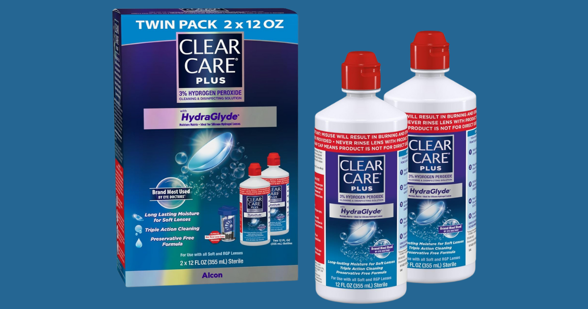 Clear Care Plus Cleaning Solution with Lens Case Twin Pack Only $10.xx on Amazon (Reg. $21 ...