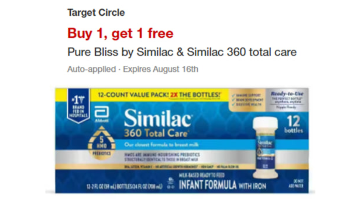 Pure Bliss by Similac & Similac 360 Total Care Baby Formula Buy One Get ...