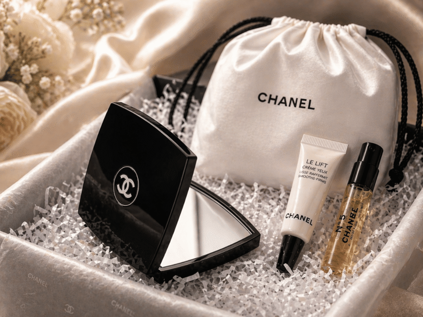 Luxury Gift for Mom! Chanel Pocket Mirror w/ Organic Cotton Pouch & 2 ...